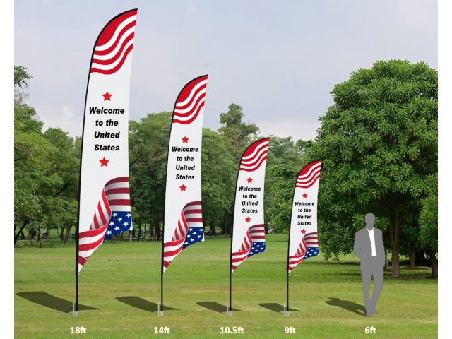 Custom Feather Angled Flag Banners & Printing Online USA -|Signleader