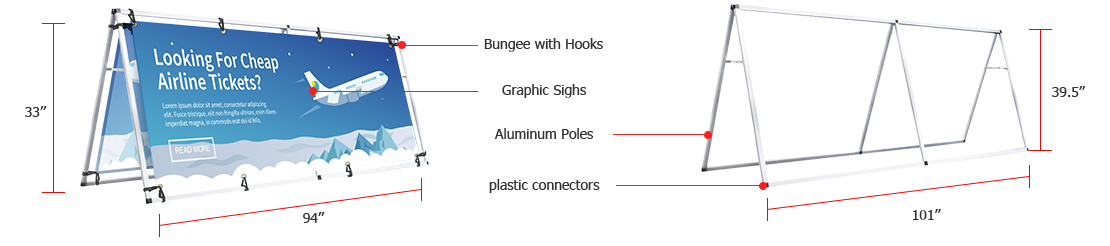 8ft A-Frame Banner Display|A Frame Banner Stand - Signleader