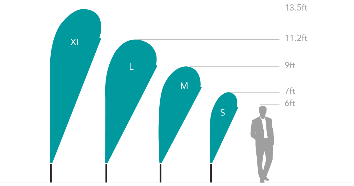 Custom Teardrop Flag Banners & Printing Online USA - Signleader