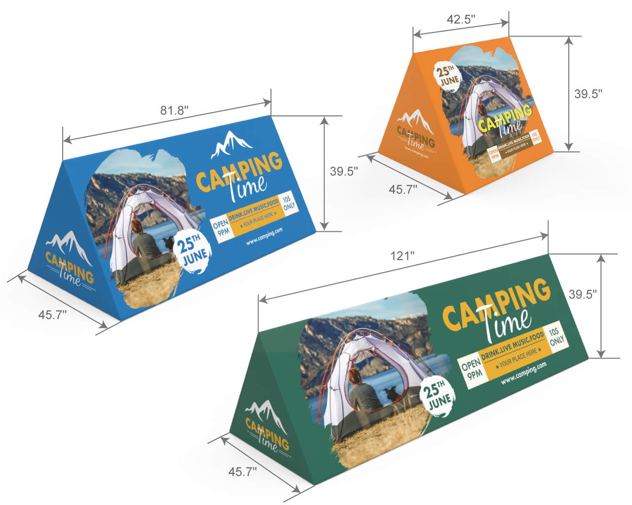 Triangular Solid A-Frame Banner Stand - Signleader