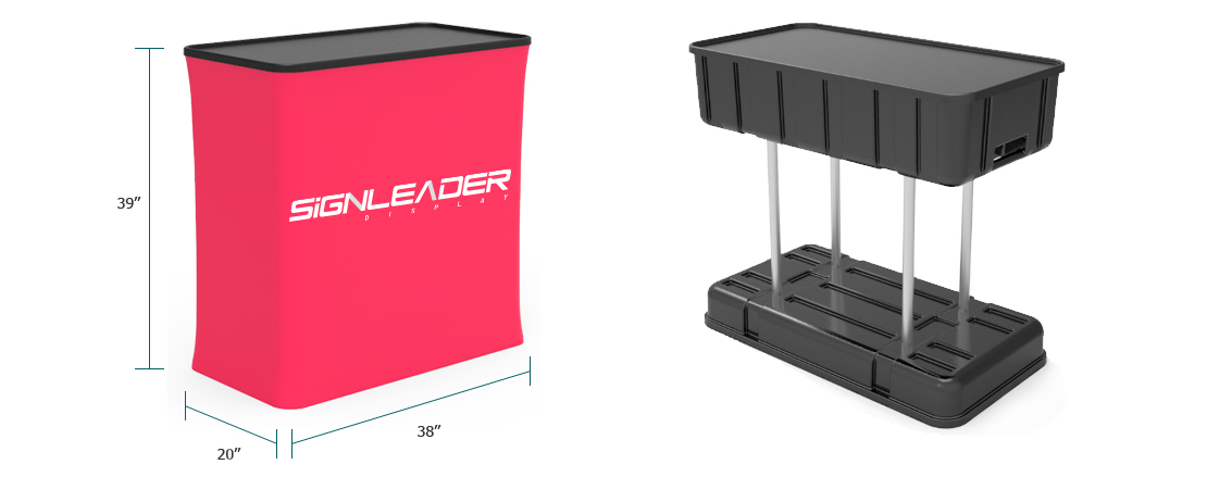 Portable Trade Show Display Podium|Hard Case with Wheels - Signleader